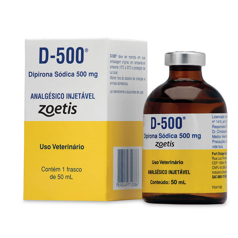 Dipirona D-500 50 ml - Zoetis - Dimacol Atacado